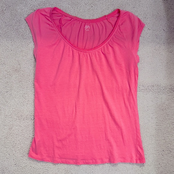 LOFT | Tops | Loft Short Sleeve Top Pink | Poshmark